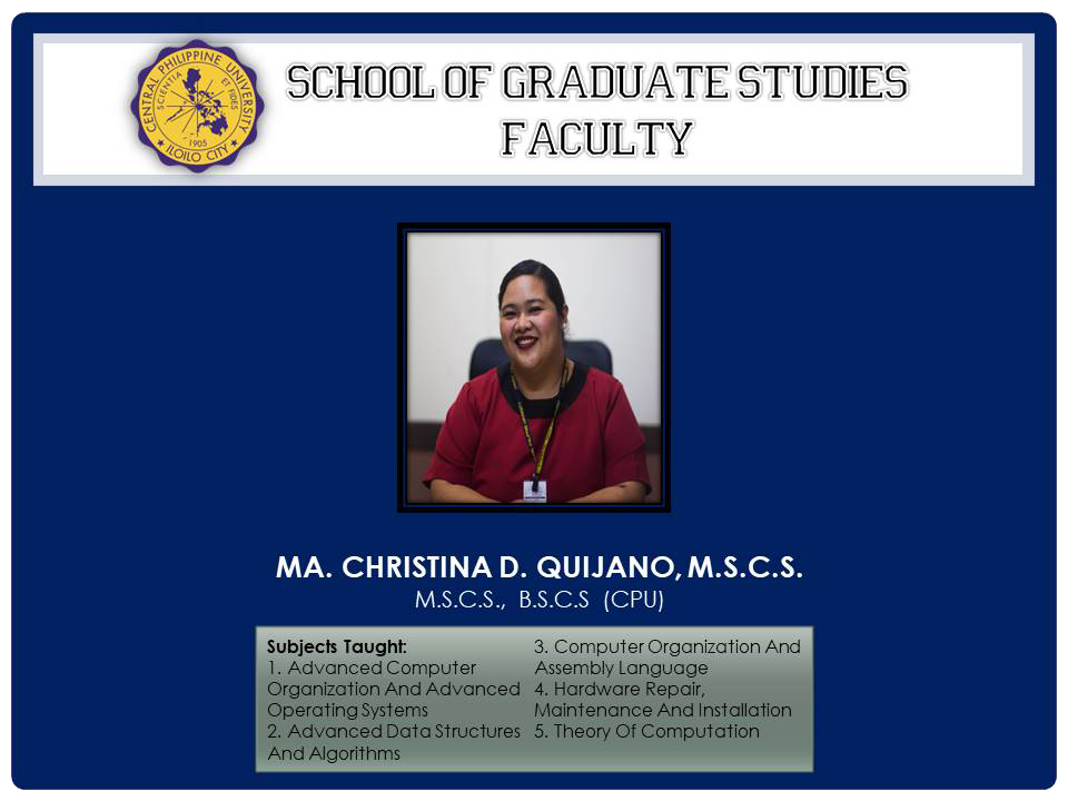 Faculty – Master of Science in Computer Science – School of Graduate ...